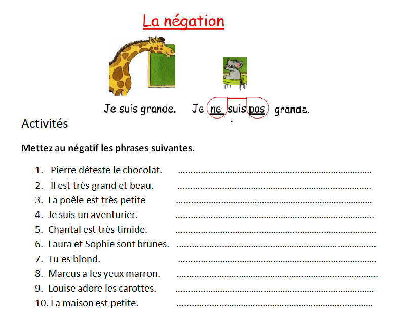 La clase de Consue: La négation simple