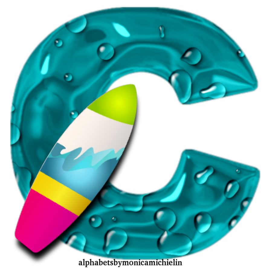 Monica Michielin Alphabets: SURF DROP WATER ALPHABET