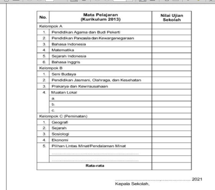Aplikasi Nilai Ijazah SMA Tahun Pelajaran 2020/2021 - tasADMIN