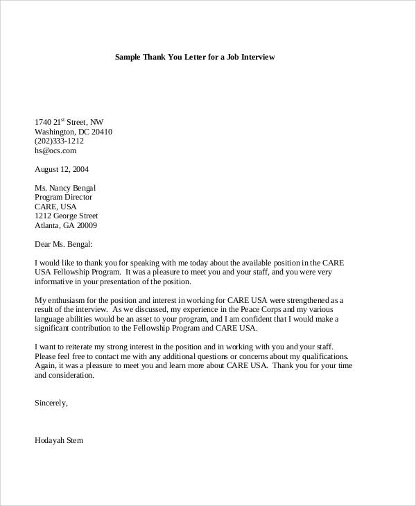 Sample Thank You Letter ~ Thankyou Letter