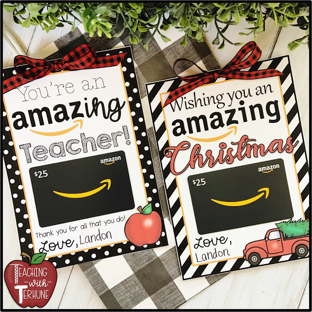 Teaching With Terhune: Amazon Gift Tag for Teacher Christmas Gift and ...