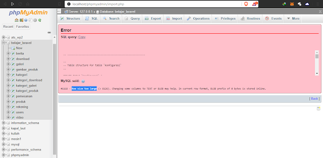 Solved Cara Mengatasi Xampp Row Size Too Large Innodb Saat Mengimport Sql Sainskomputer