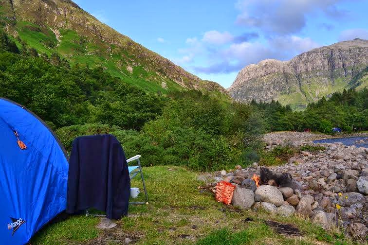 Red Squirrel Campsite in Glencoe, Scotland U.K. Camping with campfires