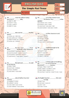 The simple past tense multiple choice test | www.elt-els.com