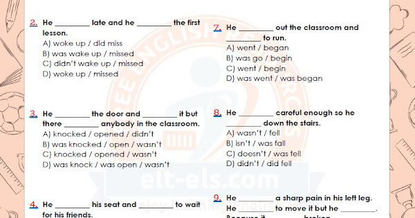 The simple past tense multiple choice test | www.elt-els.com