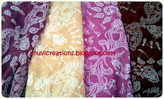 Lucknowi Chikan: Chiffon Chikan Saree....