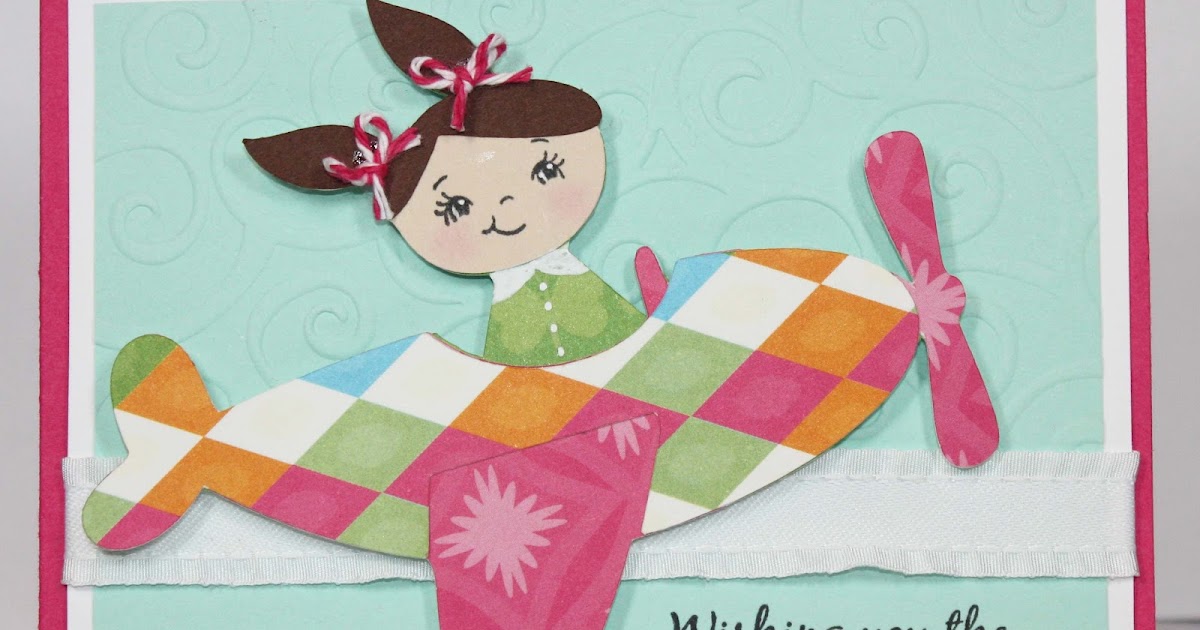 Simply Pam: Simply Crafts Challenge - Girly Airplane Card