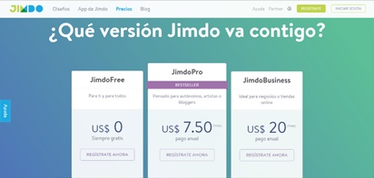 Jimdo: Tres versiones de Jimdo