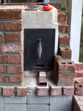 5 Acres & A Dream: Outdoor Kitchen: Wood Cookstove Firebox Side