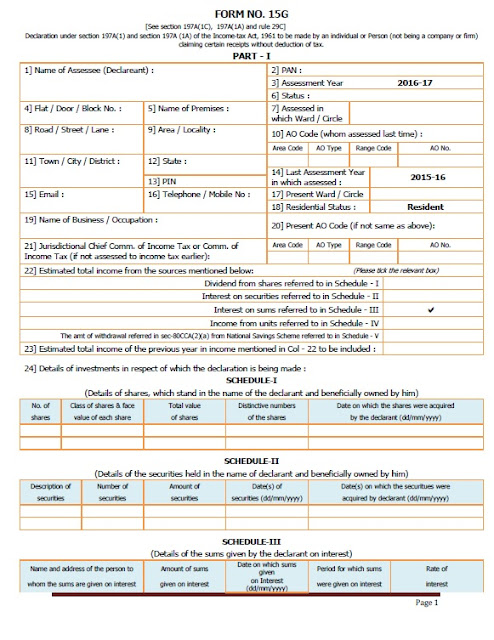 Well Known and Reliable Information's For all: 15 G Form (Income-tax Act)