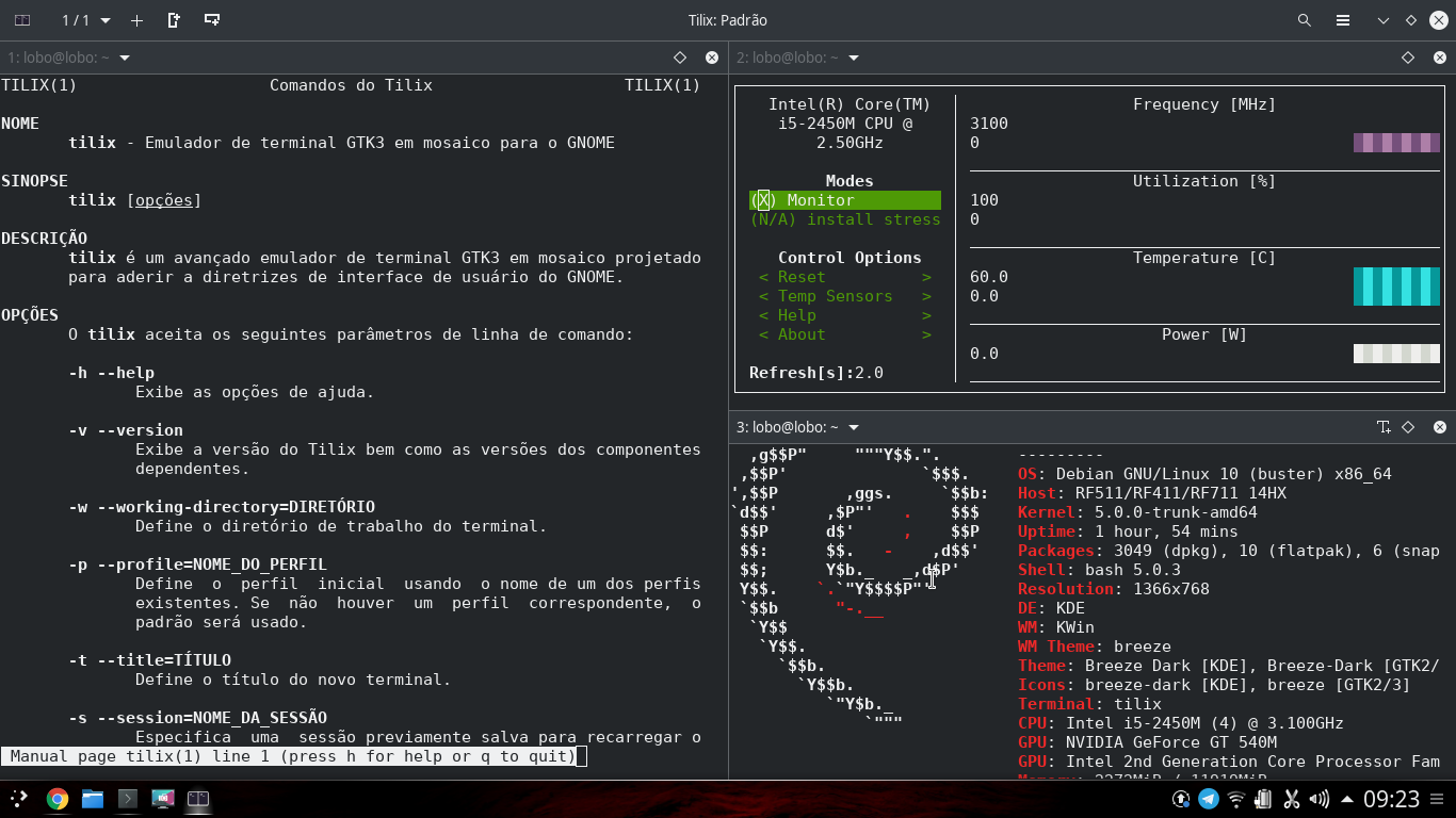 Emulador de terminal Tilix no GNU/Linux