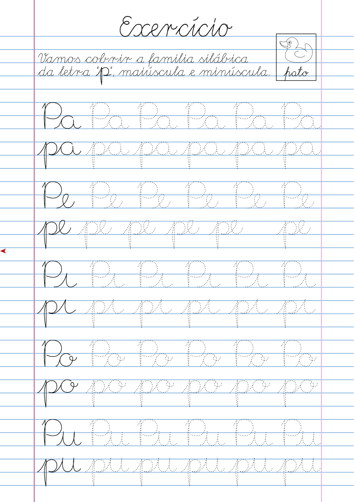 Atividade Letra P Cursiva - BRAINCP