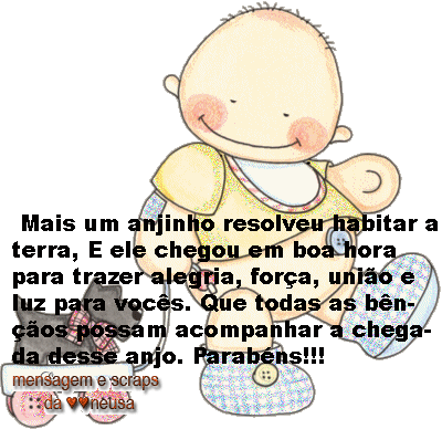 MENSAGENS & AFINS: SCRAPS PARABENS PELA CHEGADA DO BEBE