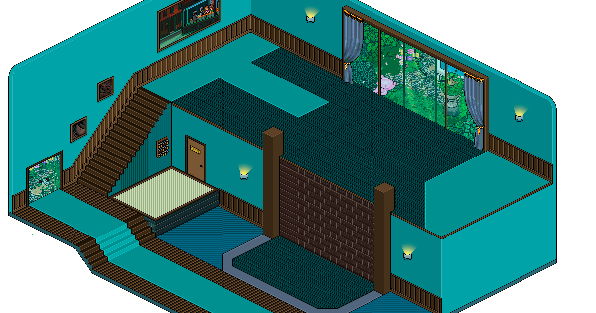 Public Room : Habbo Custom Blue Reception BG