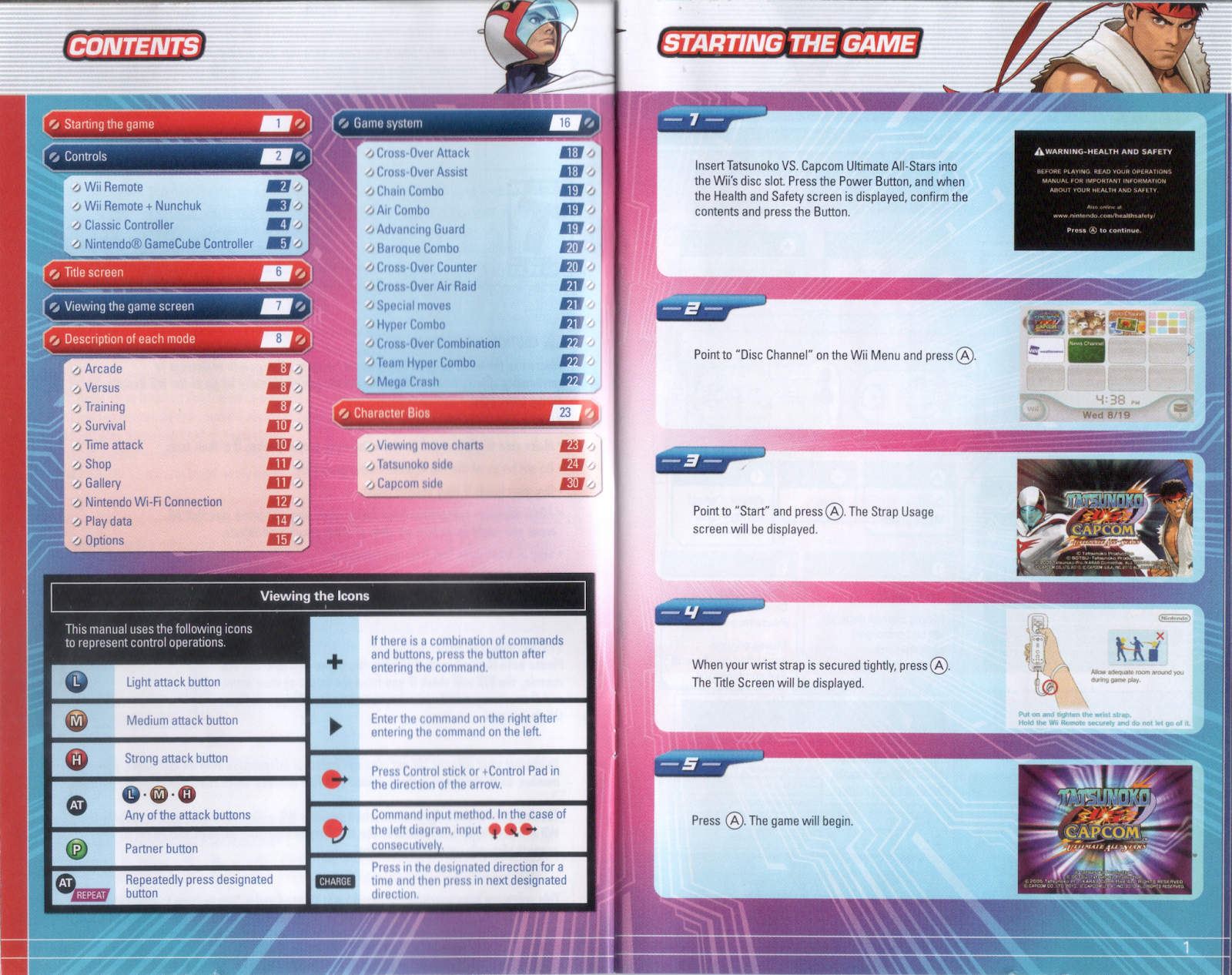 Tatsunoko vs. Capcom: Ultimate All-Stars (Wii, US) Manual Scans