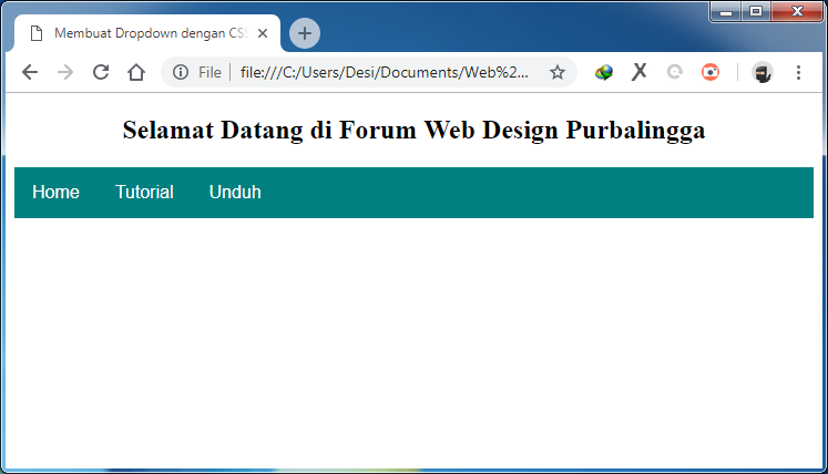 Materi 19 : Membuat Navigasi Bar dengan CSS | Web Design Purbalingga