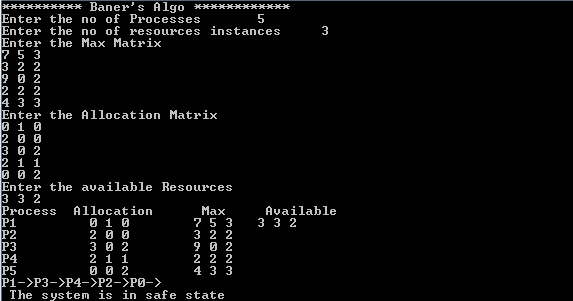 Program For Bankers Algorithm For Deadlock Avoidance In C Wave The World