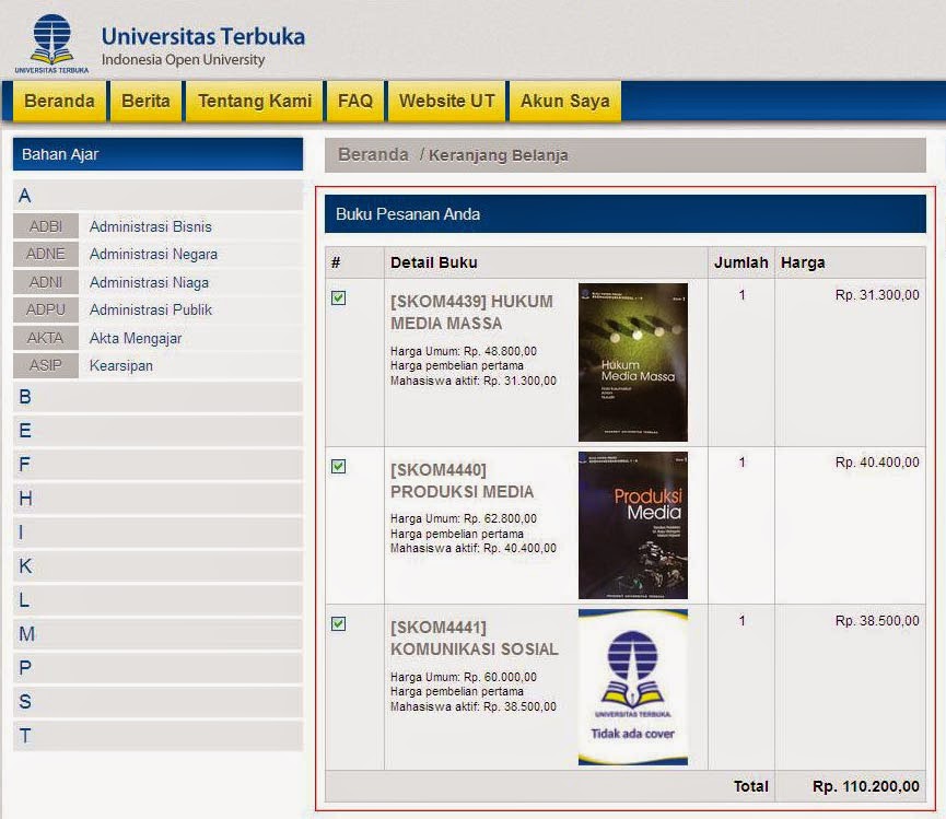 Langkah Pembelian Bahan Ajar (Modul) melalui Toko Buku Online (TBO) UT ...