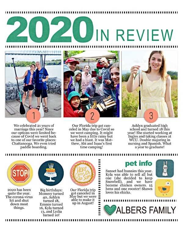 2020 In Review Newsletter and Week 47 & 48 / Scrapping with Liz