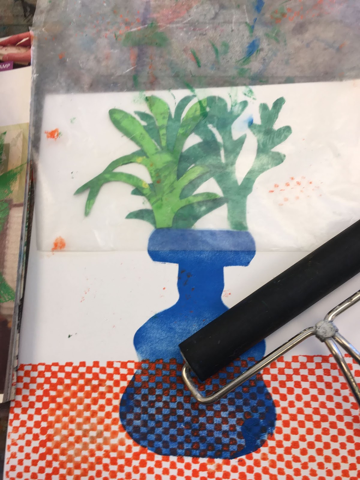 Art Room Blog: Printmaking a Fern Vase...