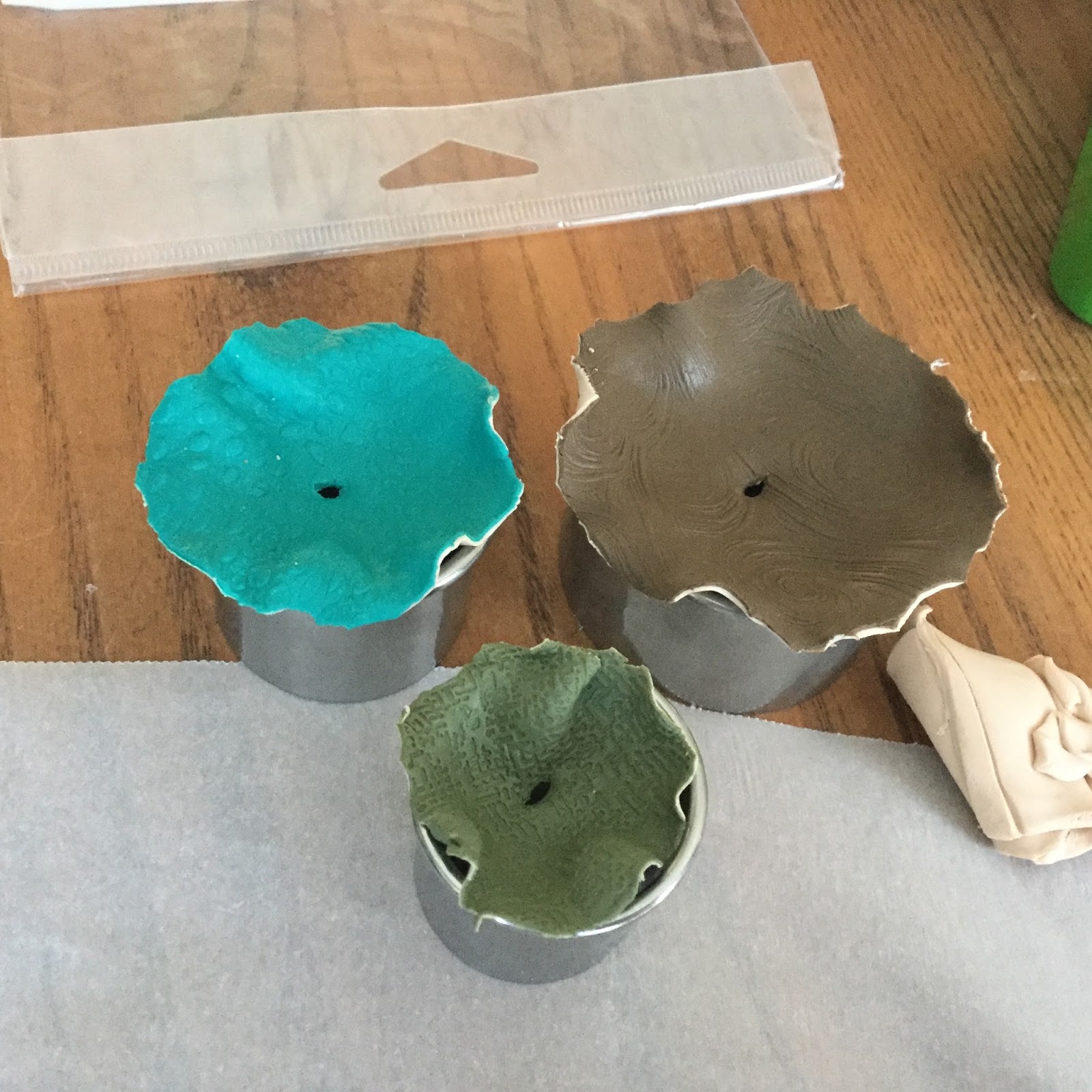 Irregular Ruffled Disc Polymer Clay Pendant