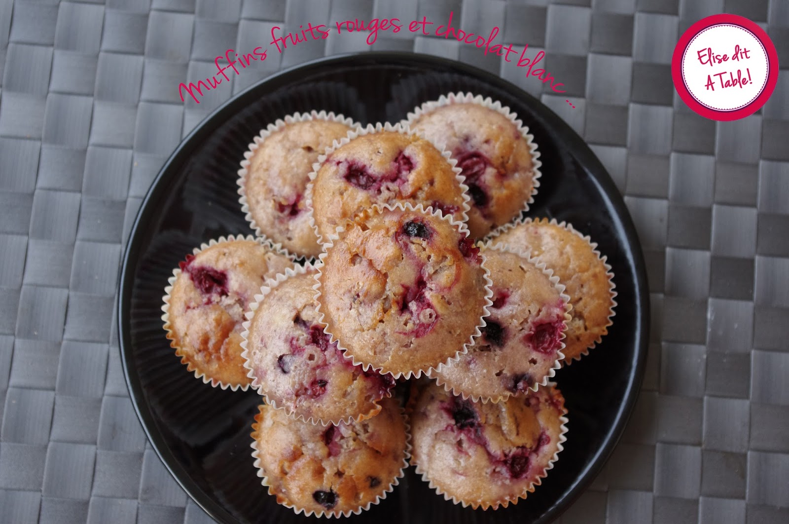 Muffins fruits rouges et chocolat blanc - Elise dit à Table | Blog ...