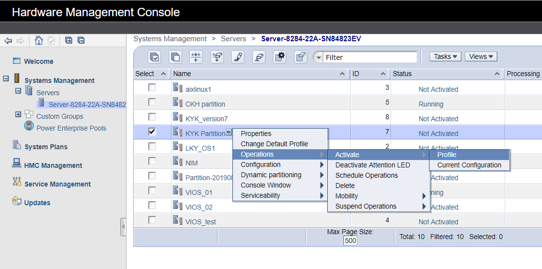 시작: [HMC] LPAR AIX install (CD-ROM)