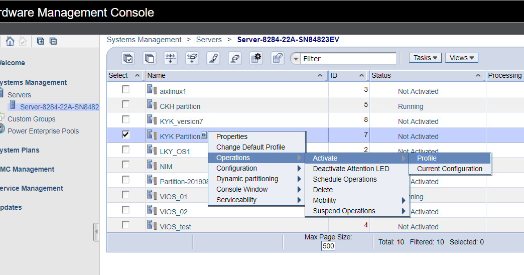 시작: [HMC] LPAR AIX install (CD-ROM)