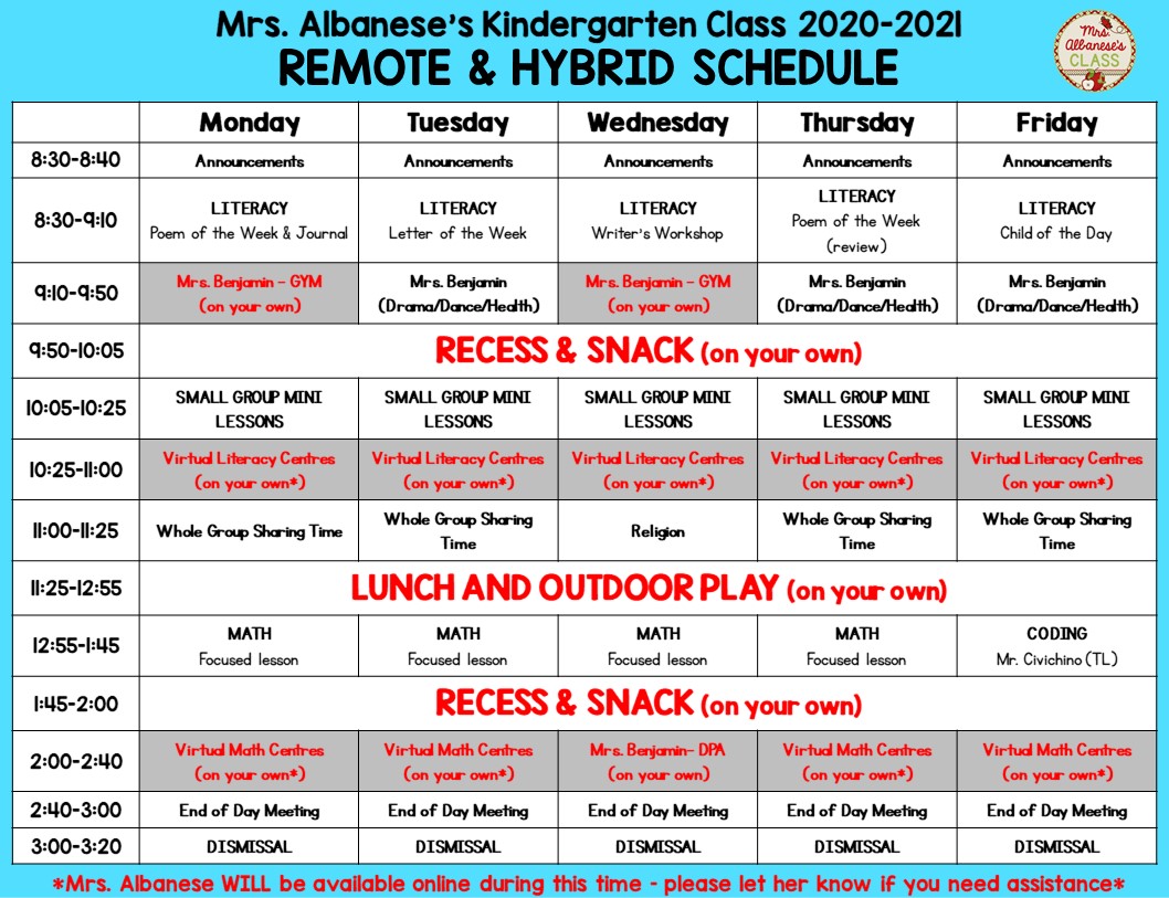 Kindergarten Remote (and Hybrid!) Learning | Mrs. Albanese's ...