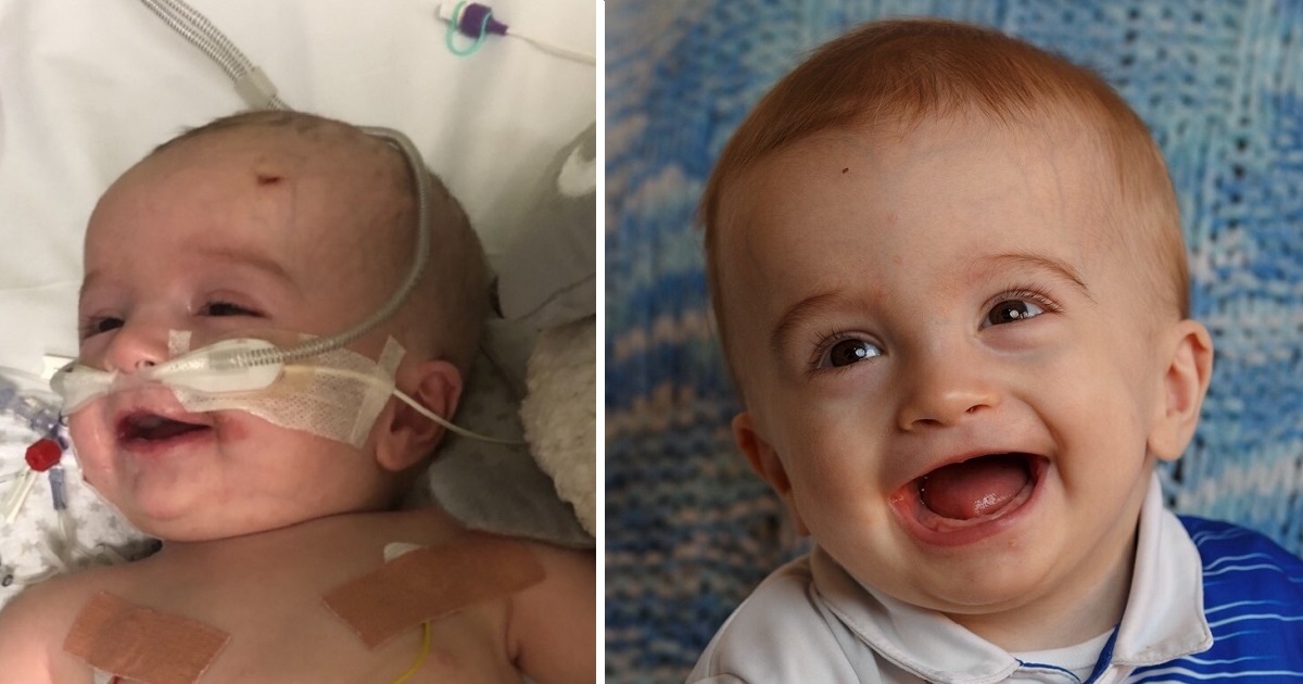 Adorable baby wakes up from coma with smile for dad