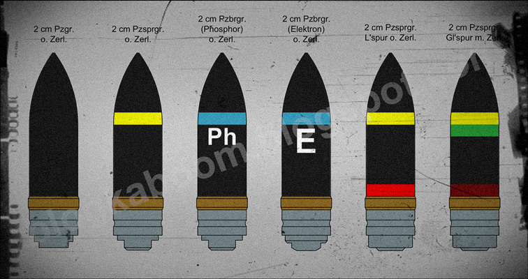 Military digressions: Colour markings of German aircraft gun ammunition ...