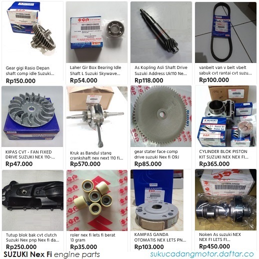 Daftar Harga Sparepart Suzuki Nex Fi (Injeksi)