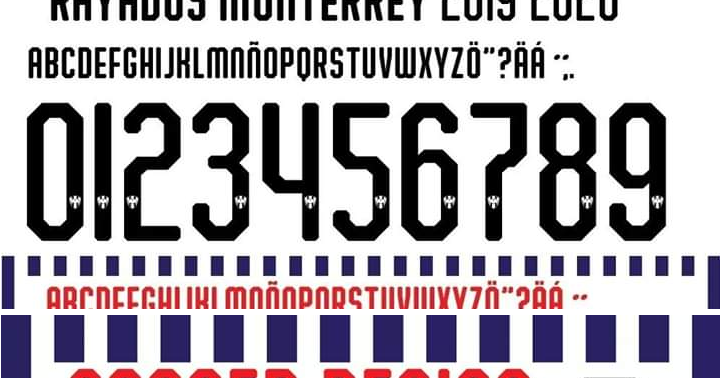 Soccer Design : Tipografía Rayados De Monterrey 2019 2020