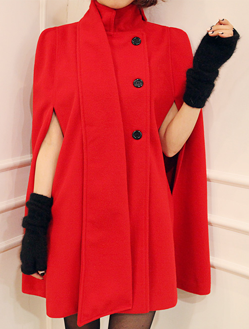 [Dabagirl] Short Red Cape Coat | KSTYLICK - Latest Korean Fashion | K ...