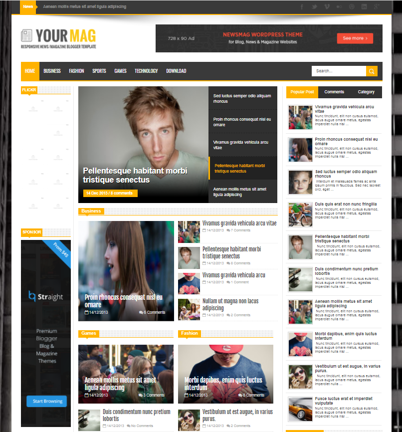 YourMag Blogger Template - template zu
