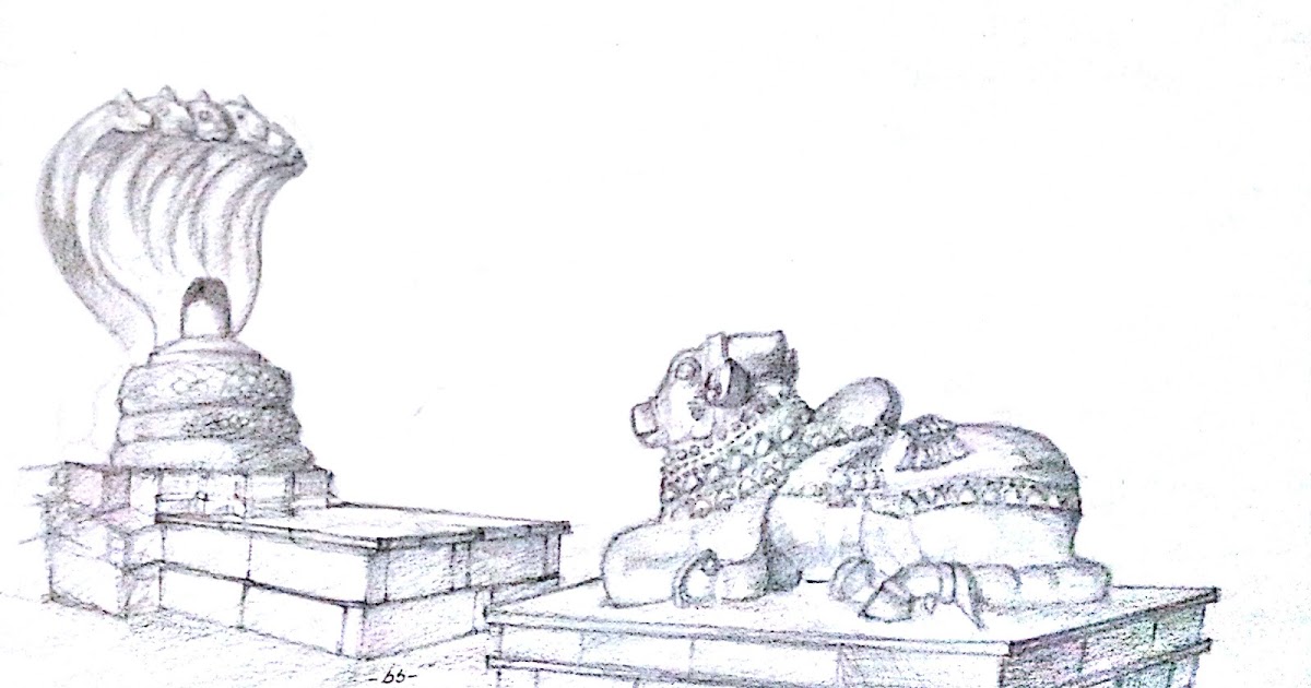 Shiv Temple, Monolithic Nandi - Lepakshi ~ Sathish's Gallery - Pencil ...