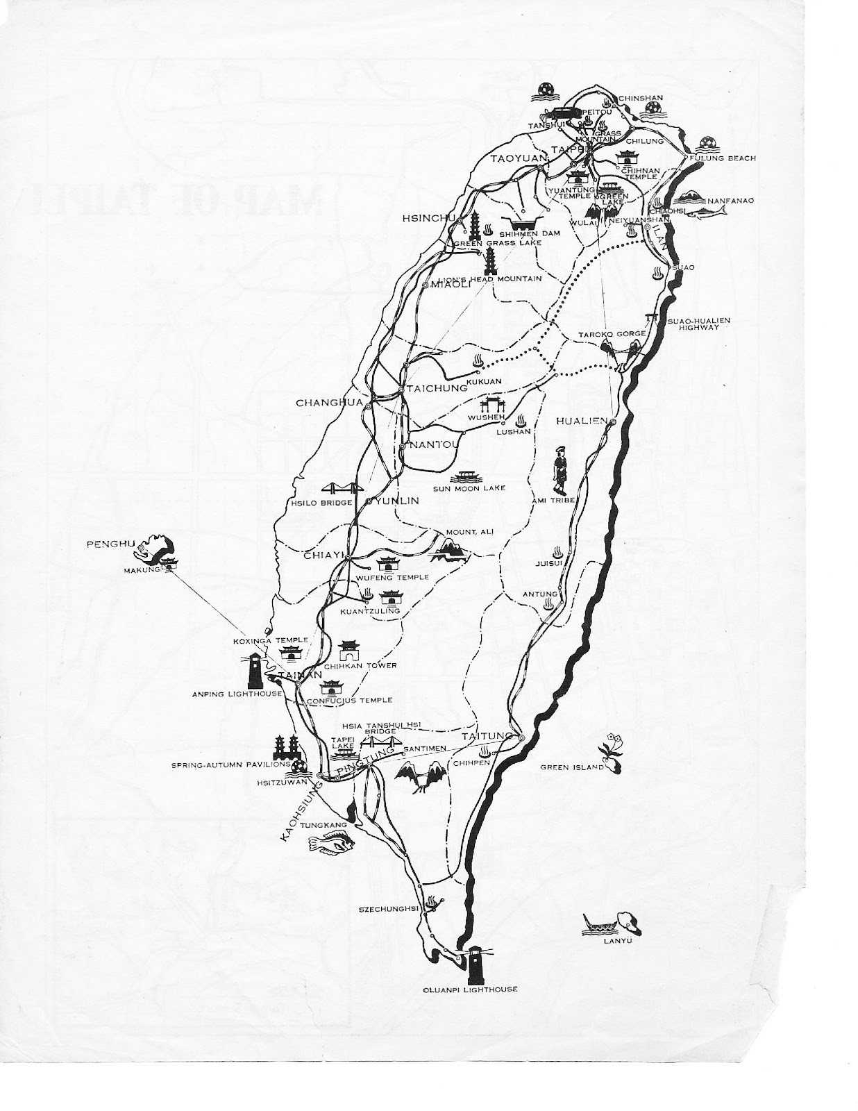 US Taiwan Defense Command: Taipei Map ca. 1959