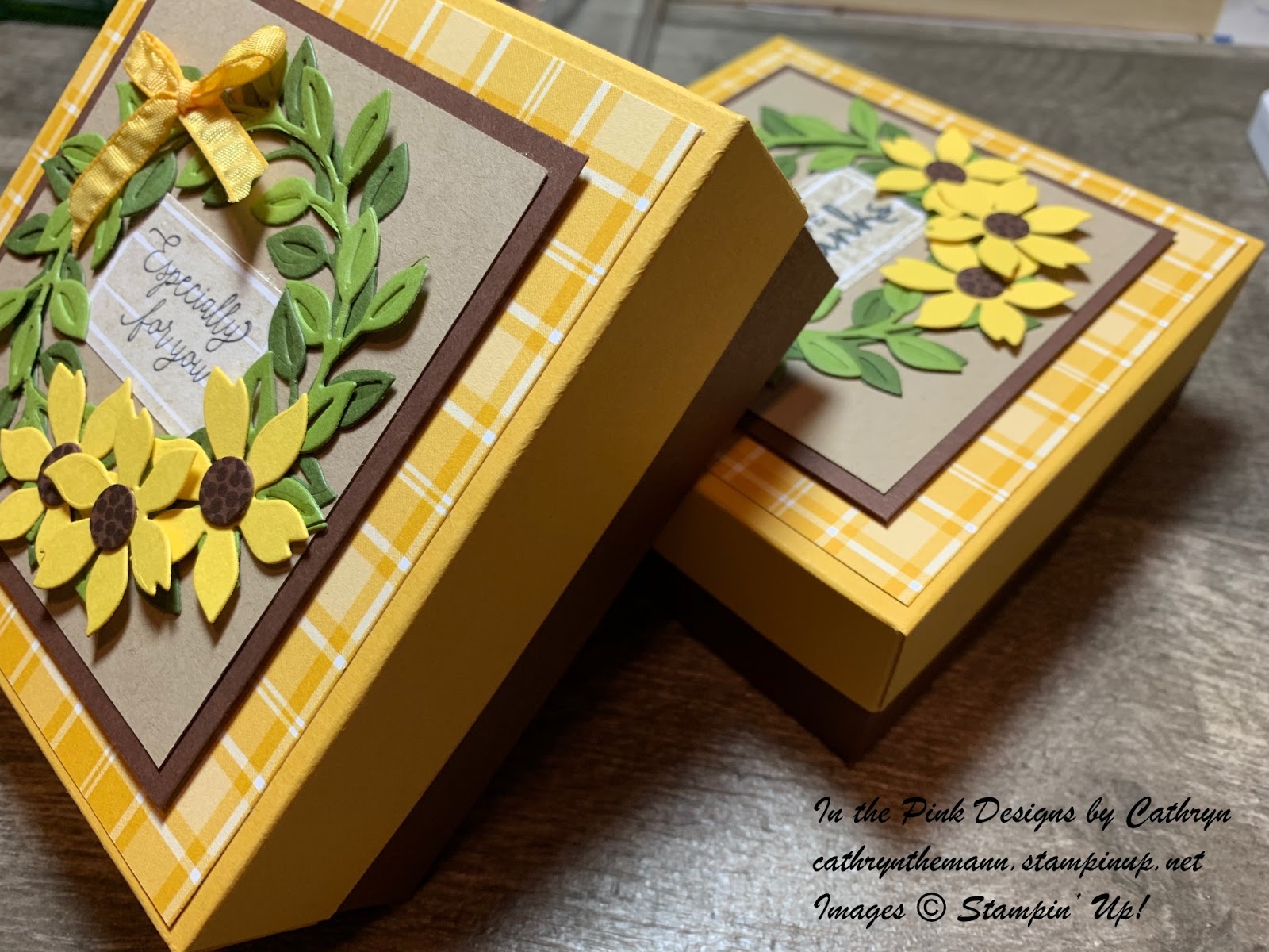 In the Pink, Designs by Cathryn: Sunflower Box with Wreath Builder dies ...