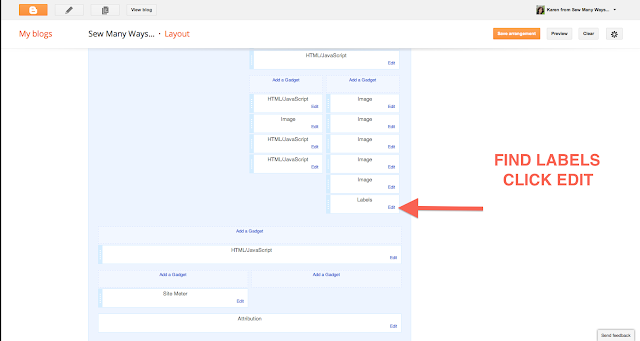 Sew Many Ways...: Blogging Tip...Adding Blog Labels