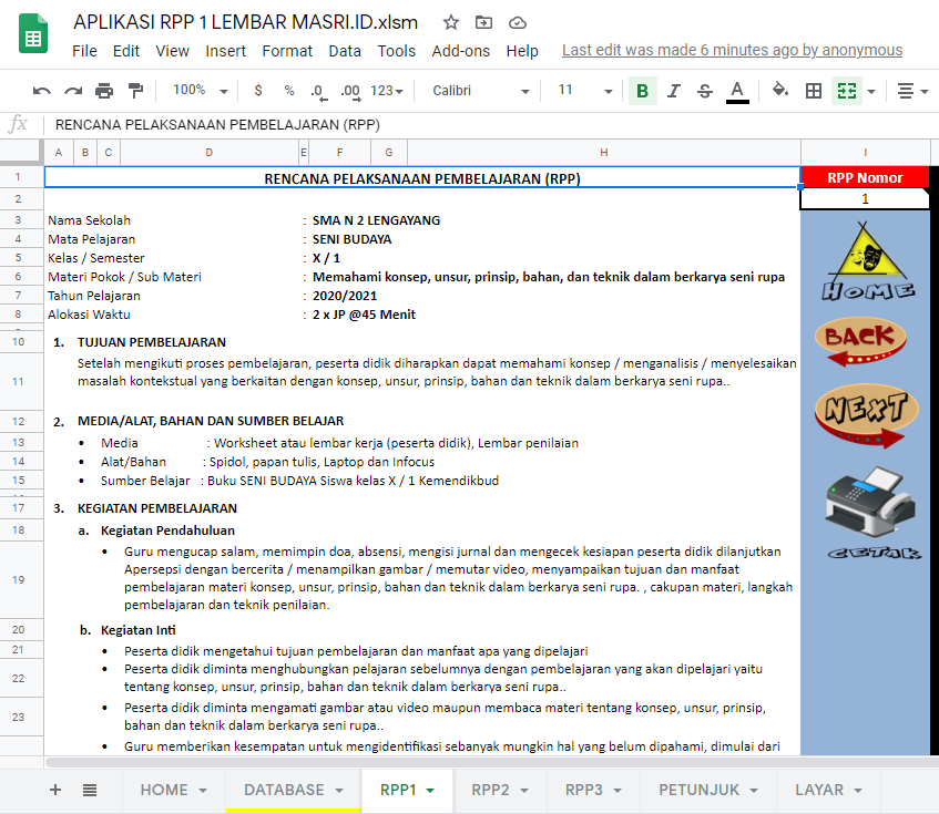 Aplikasi RPP 1 Lembar Tahun 2020 - Mitra Guru