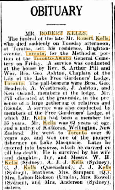 Lake Macquarie FHG Blog: Trove Tuesday - Robert Samuel Kells