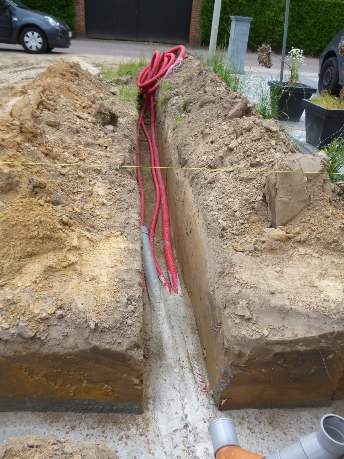 Bouw Toon & Nele: Funderingen + plaatsen wachtbuizen.