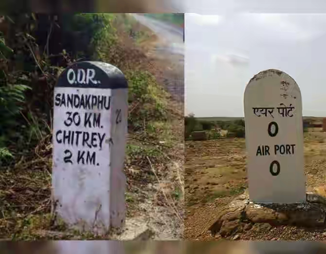 What indicates the milestone colour representation in India - Geography ...