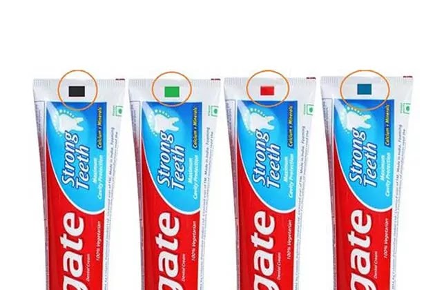 Why Different Colored Strips Are Made On The Tube Of Toothpaste?