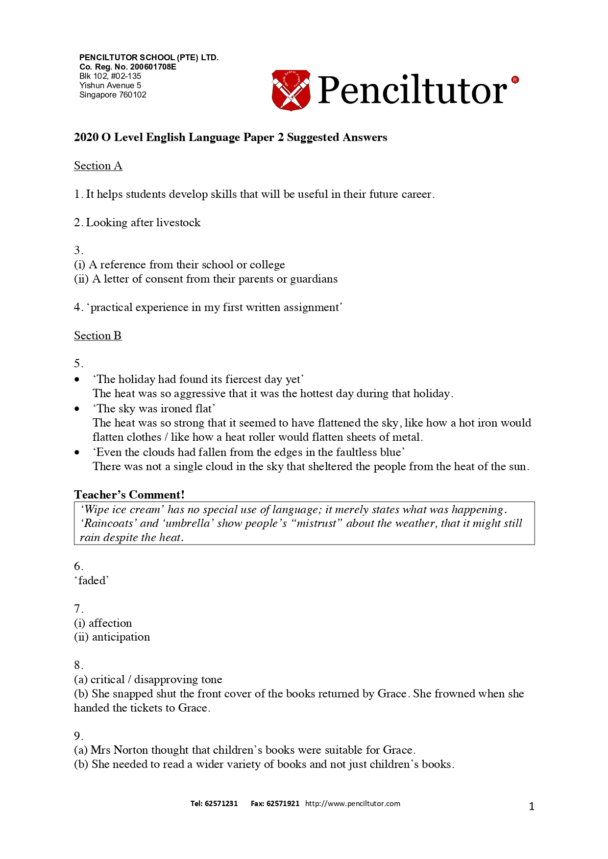 Penciltutor s Answers To 2022 O Level Papers Suggested Answers To 2020 penciltutor-s-answers-to-2022-o-level-papers-suggested-answers-to-2020
