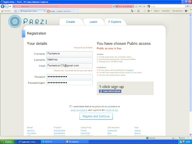 como se crea una cuenta en prezi | CUADERNO INFORMATICA HAROLD