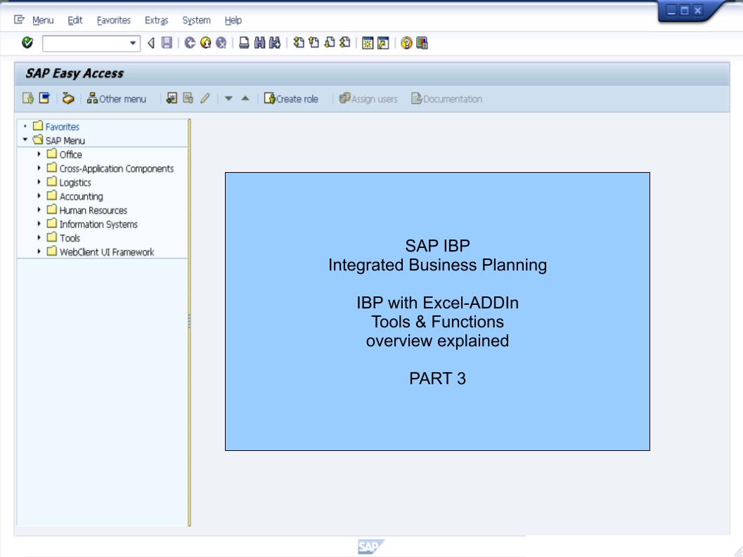 青蛙SAP分享 Froggy's SAP sharing: SAP IBP - IBP Excel Add-in Tools (Part 3)