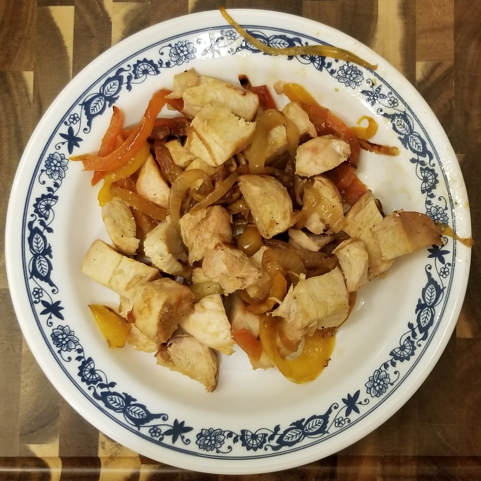 Chicken Tips with Peppers and Onions