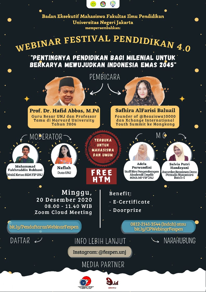 Webinar Festival Pendidikan 4.0 : “Pentingnya Pendidikan Bagi Milenial ...