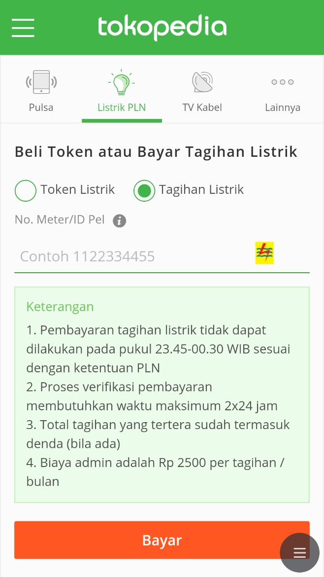 Bayar Online Tagihan Listrik Dengan Tokopedia ~ Kuliah Sistem dan ...